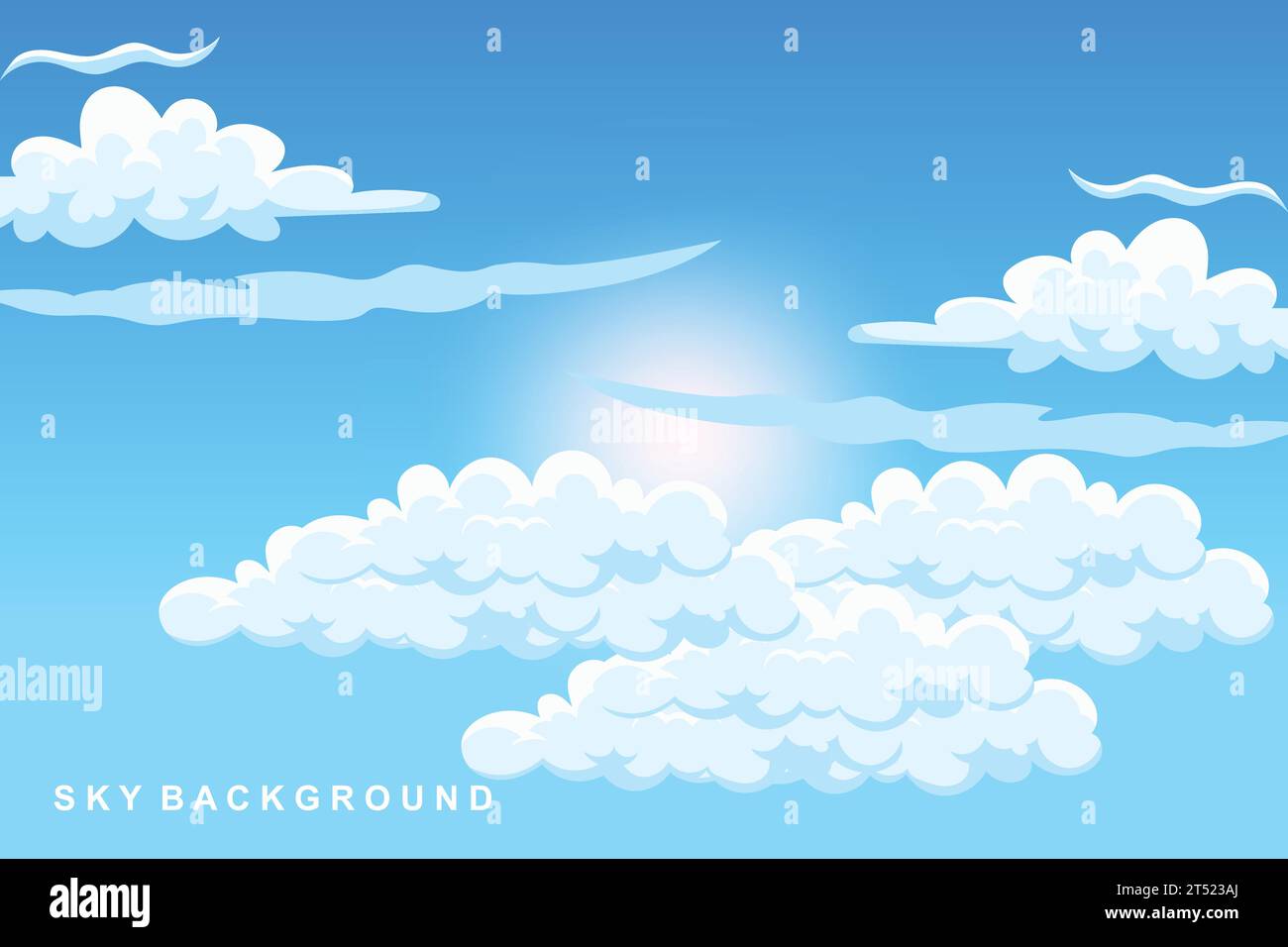 Cloud Background Design, Sky Landscape Illustration, Decoration Vector ...