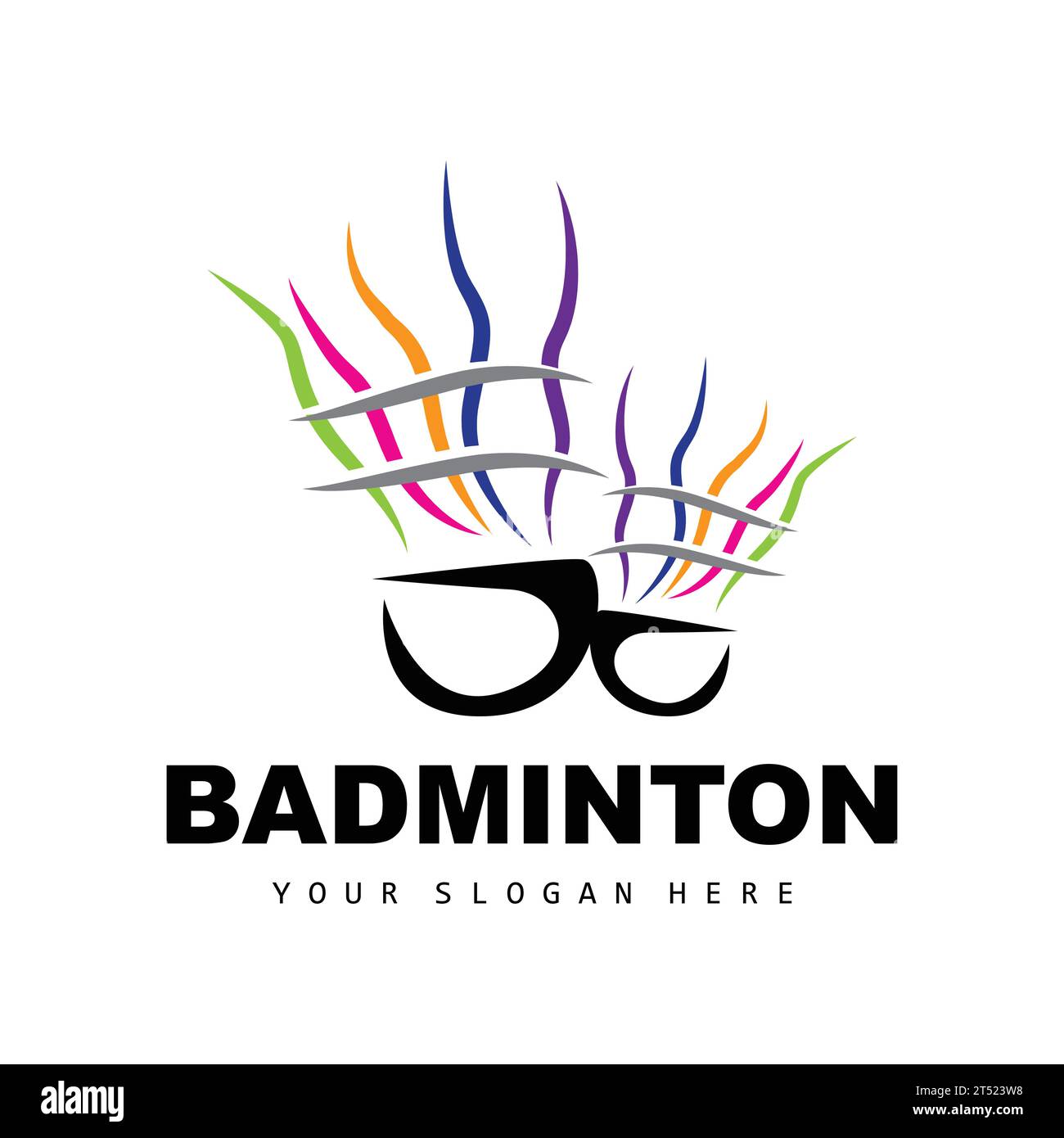 Badminton Logo, Sport Branch Design, Vector Abstract Badminton Players ...