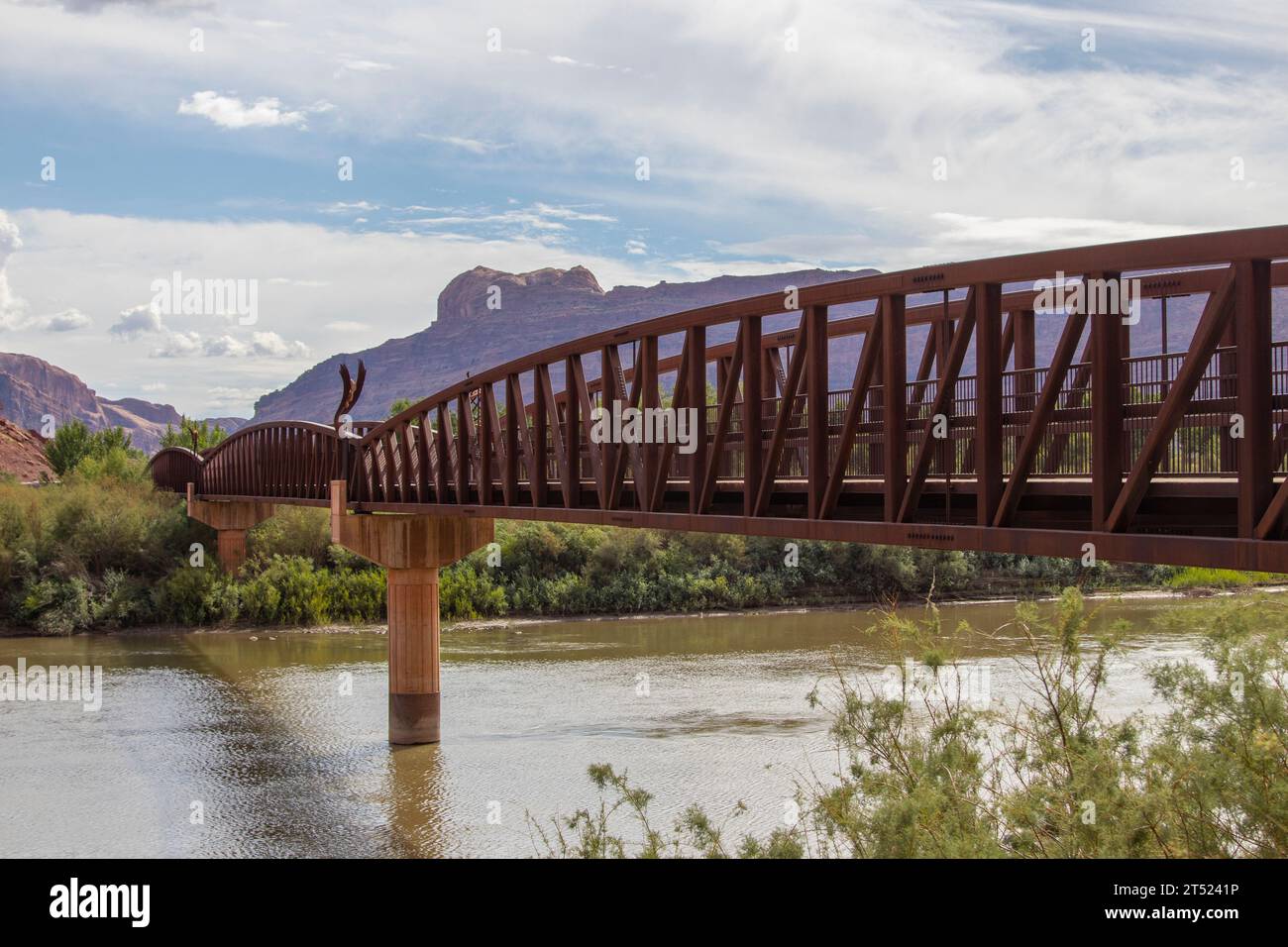 Hiking and bicycling bridge over the Colorado River on the Upper ...