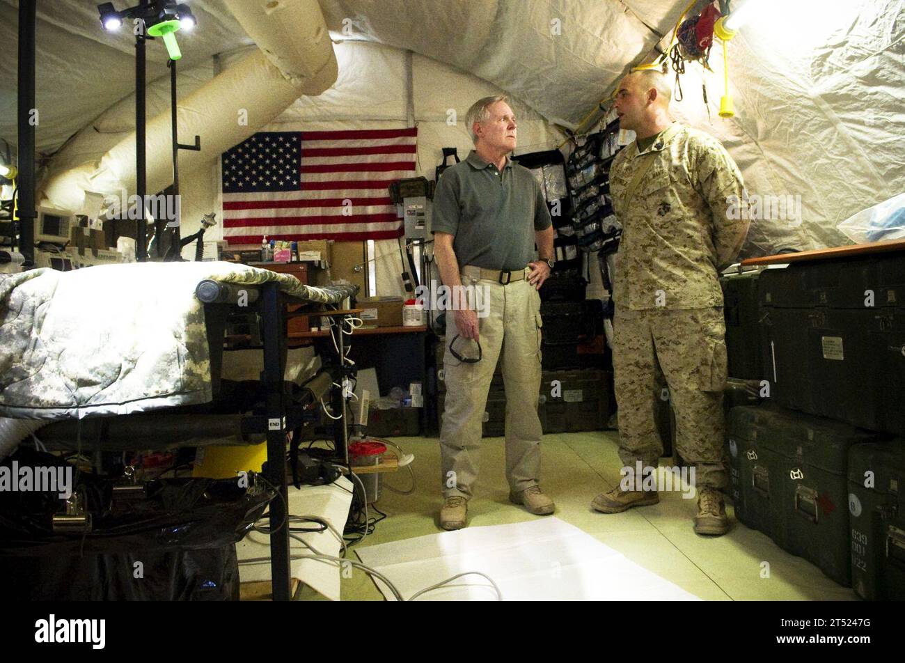 Afghanistan, Marines, Ray Mabus, secnav, Secretary of the Navy Stock ...