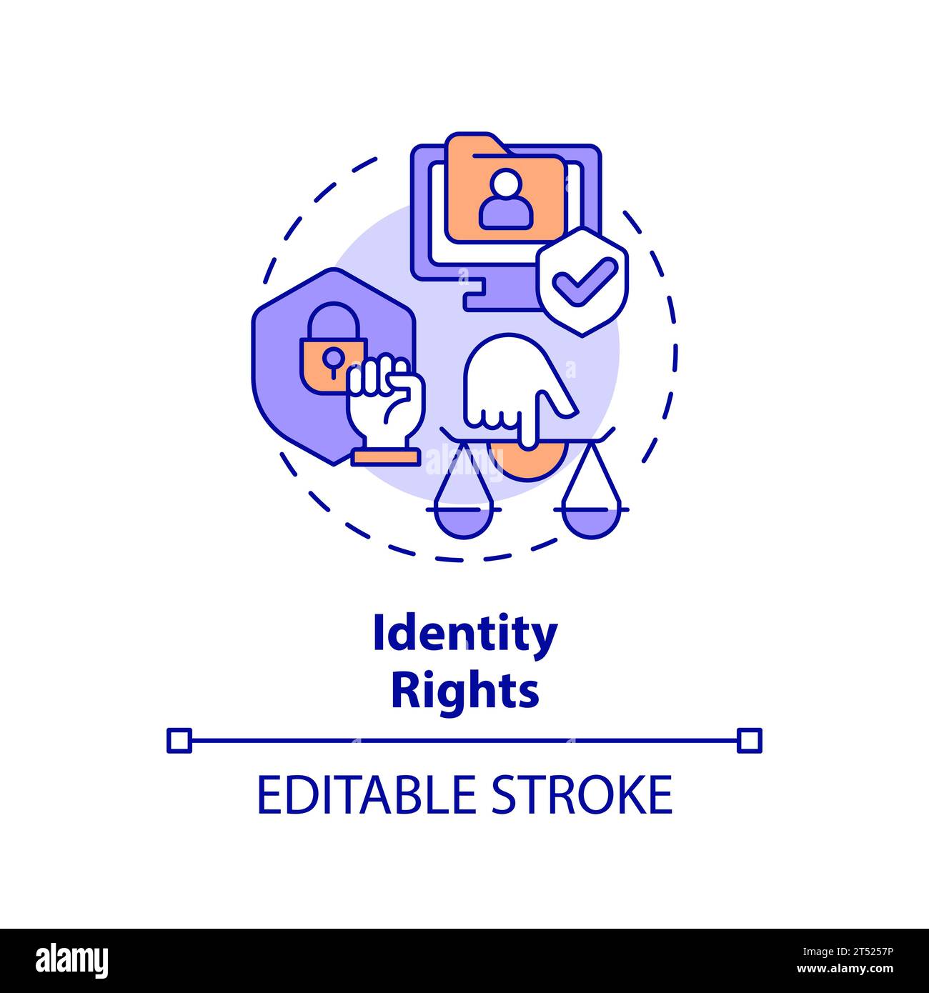 2D thin linear icon identity rights concept Stock Vector Image & Art ...