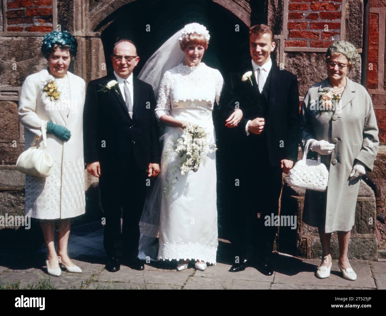 ENGLAND, UK: An old colour slide film of an England wedding in the ...