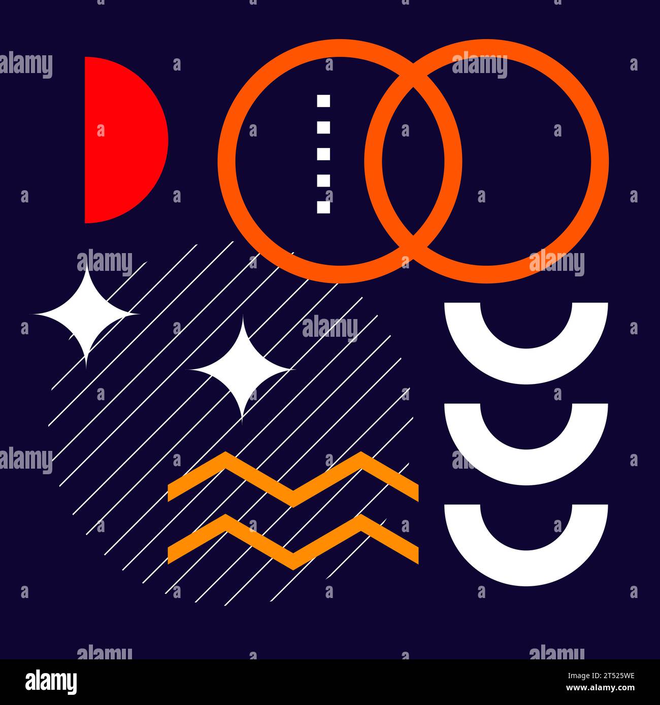 Naive brutalist poster. Groovy circle oval rectangle typography in ...