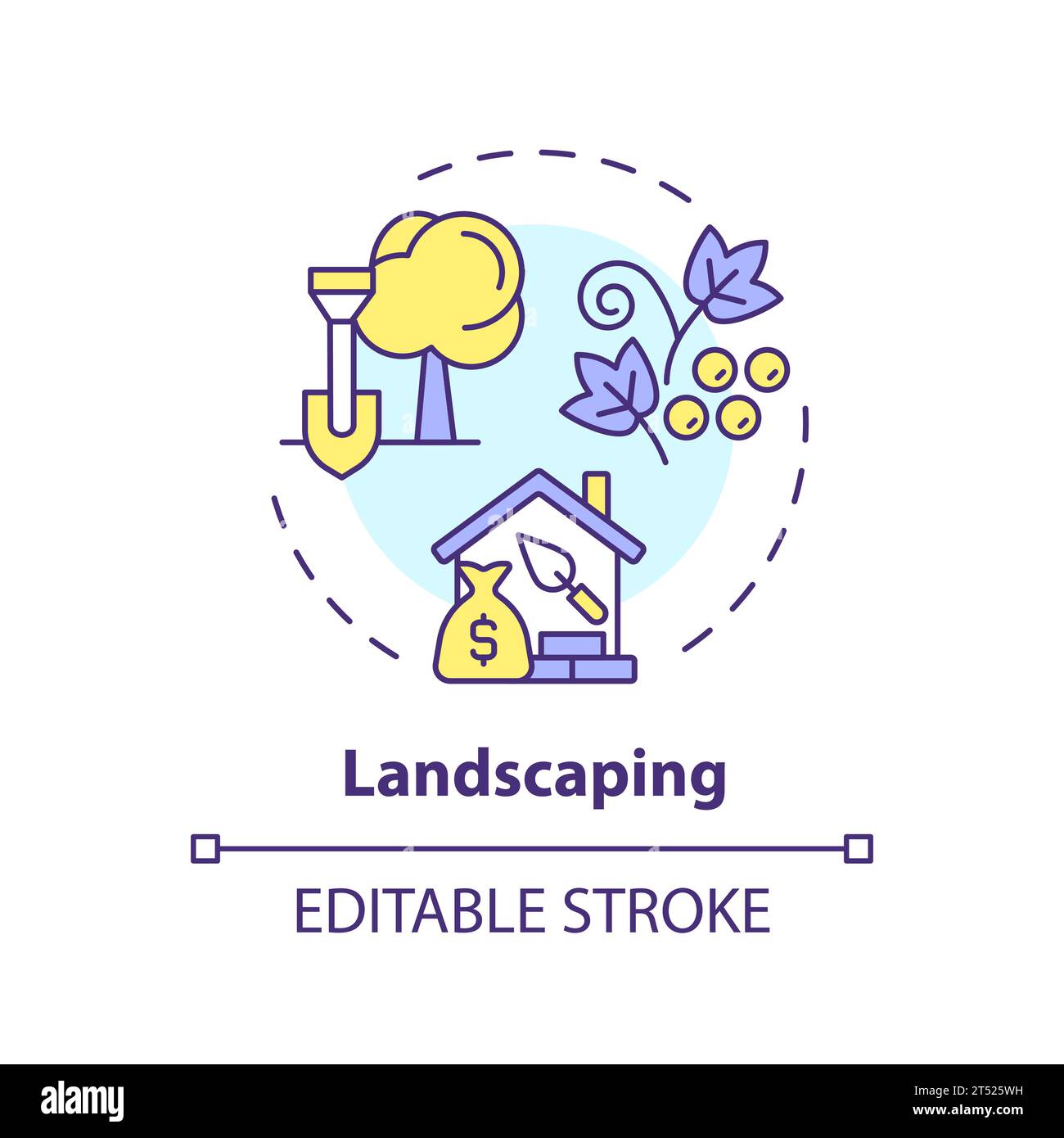 2D thin linear icon landscaping concept Stock Vector Image & Art - Alamy