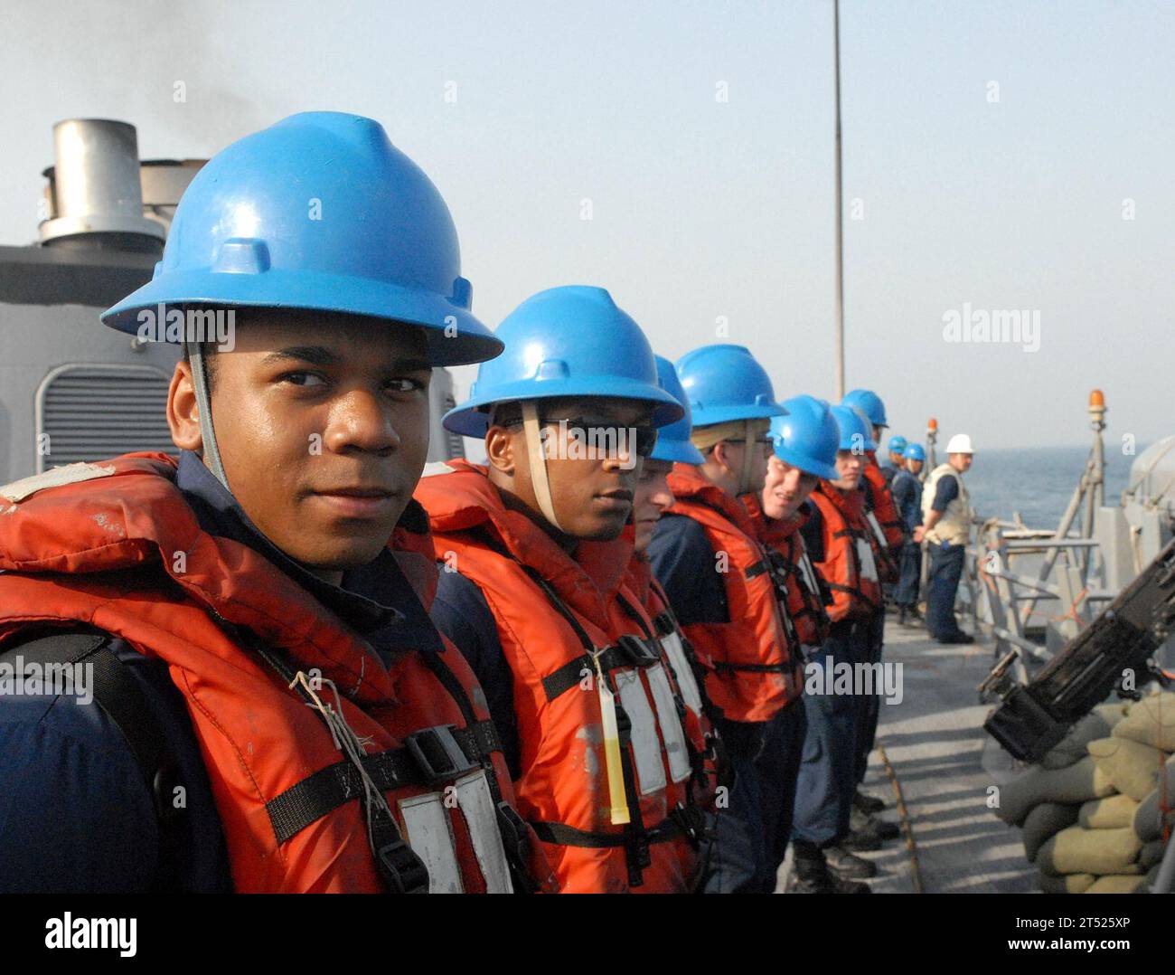 african american, formation, LIFE JACKETS, Sailors, UNREP Stock Photo ...