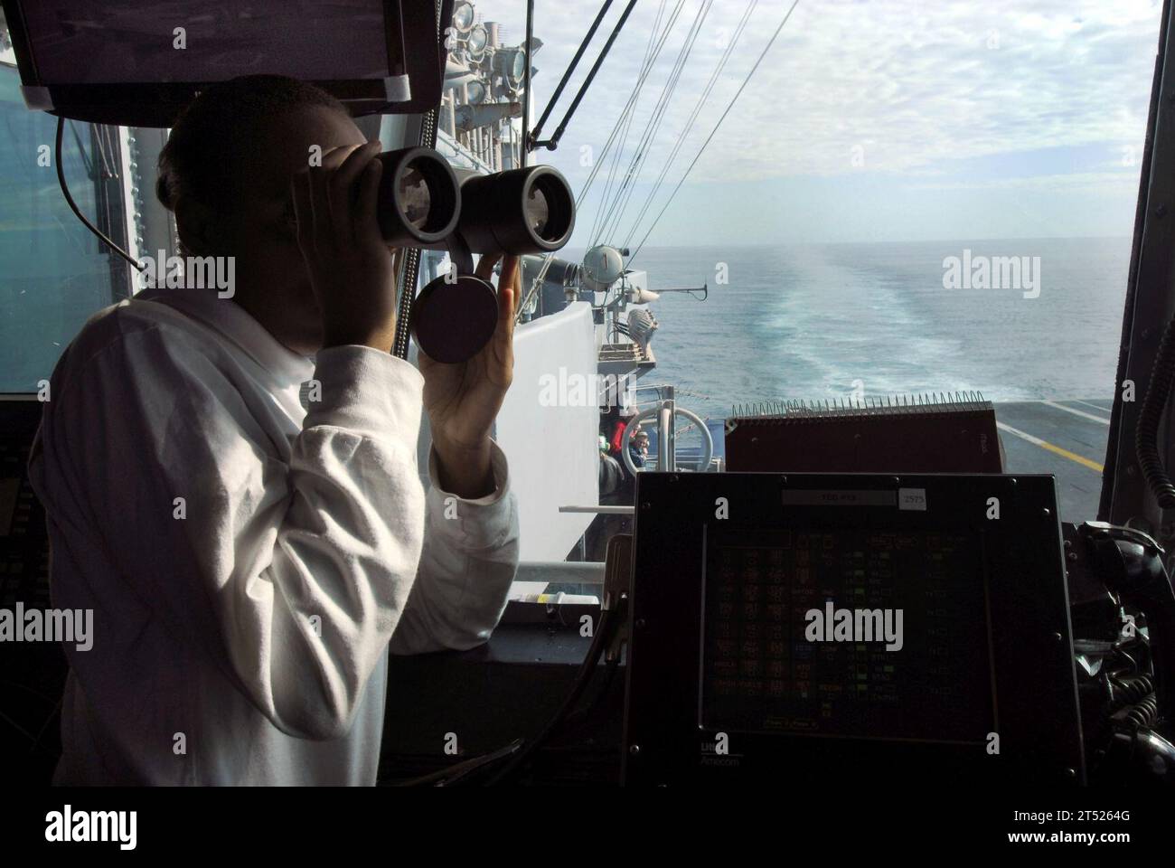 aft spotter watch station, Binoculars, Pacific Ocean, primary flight ...