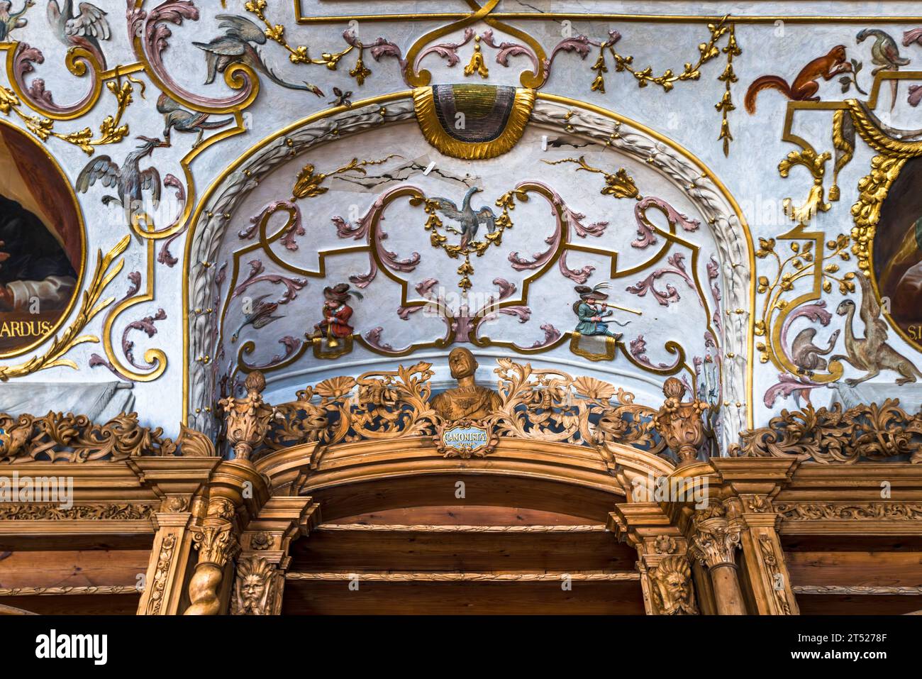 Elaborate stucco work in the Waldsassen Abbey Library by Jacopo Appiani ...