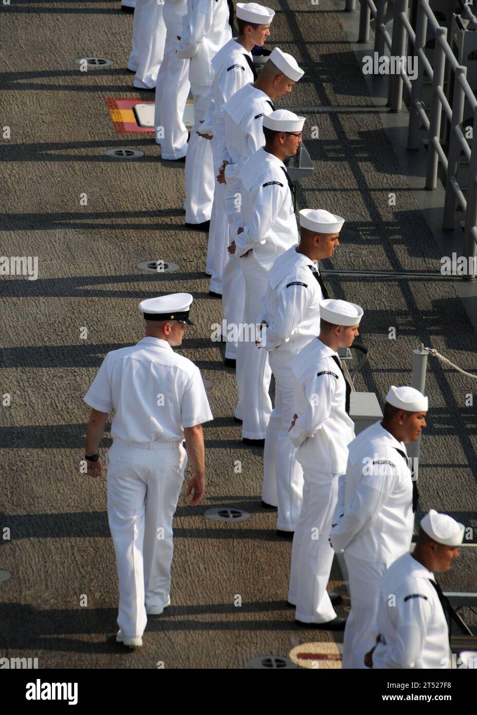 AIMD, departing, manning rails, underway, Uniform, Whites Stock Photo ...