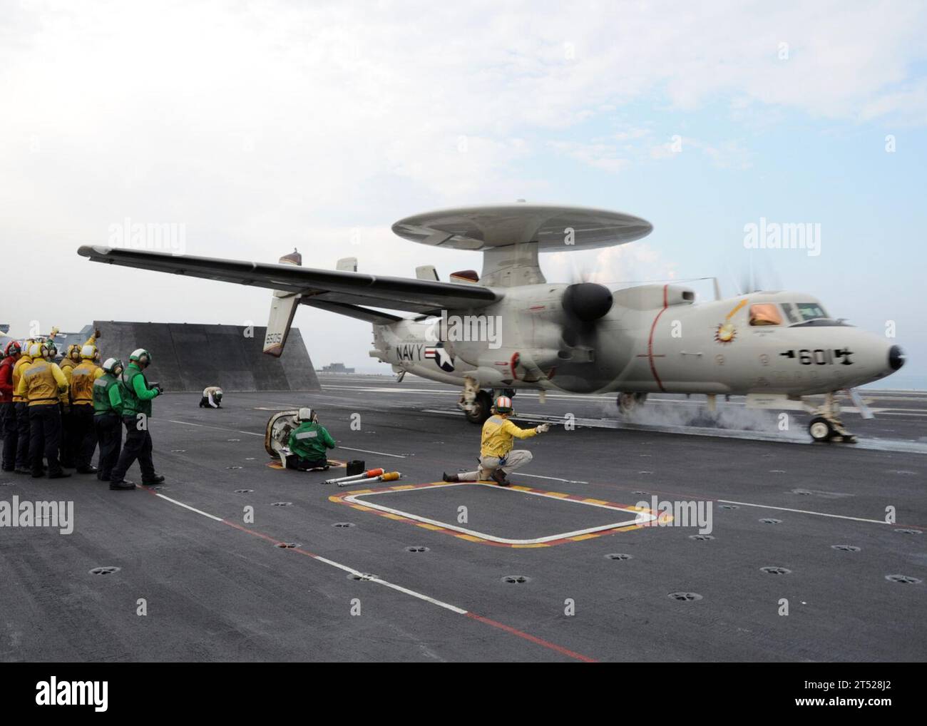Airborne Early Warning Squadron (VAW) 116, E-2C Hawkeye, flight deck ...