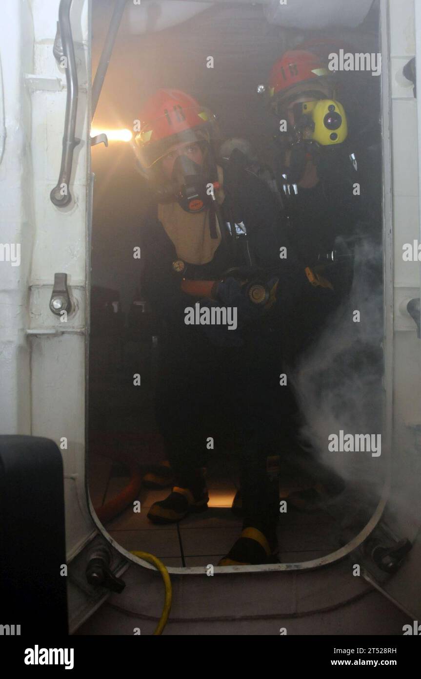 110617YC505-078 MEDITERRANEAN SEA (June 17, 2011) Sailors use a Navy ...