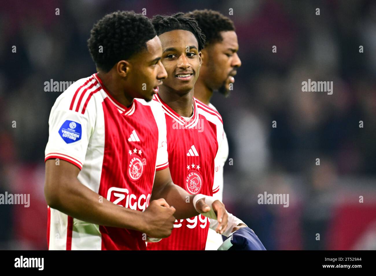 AMSTERDAM - (l-r) Silvano Vos of Ajax, Ar'Jany Martha of Ajax, Chuba ...