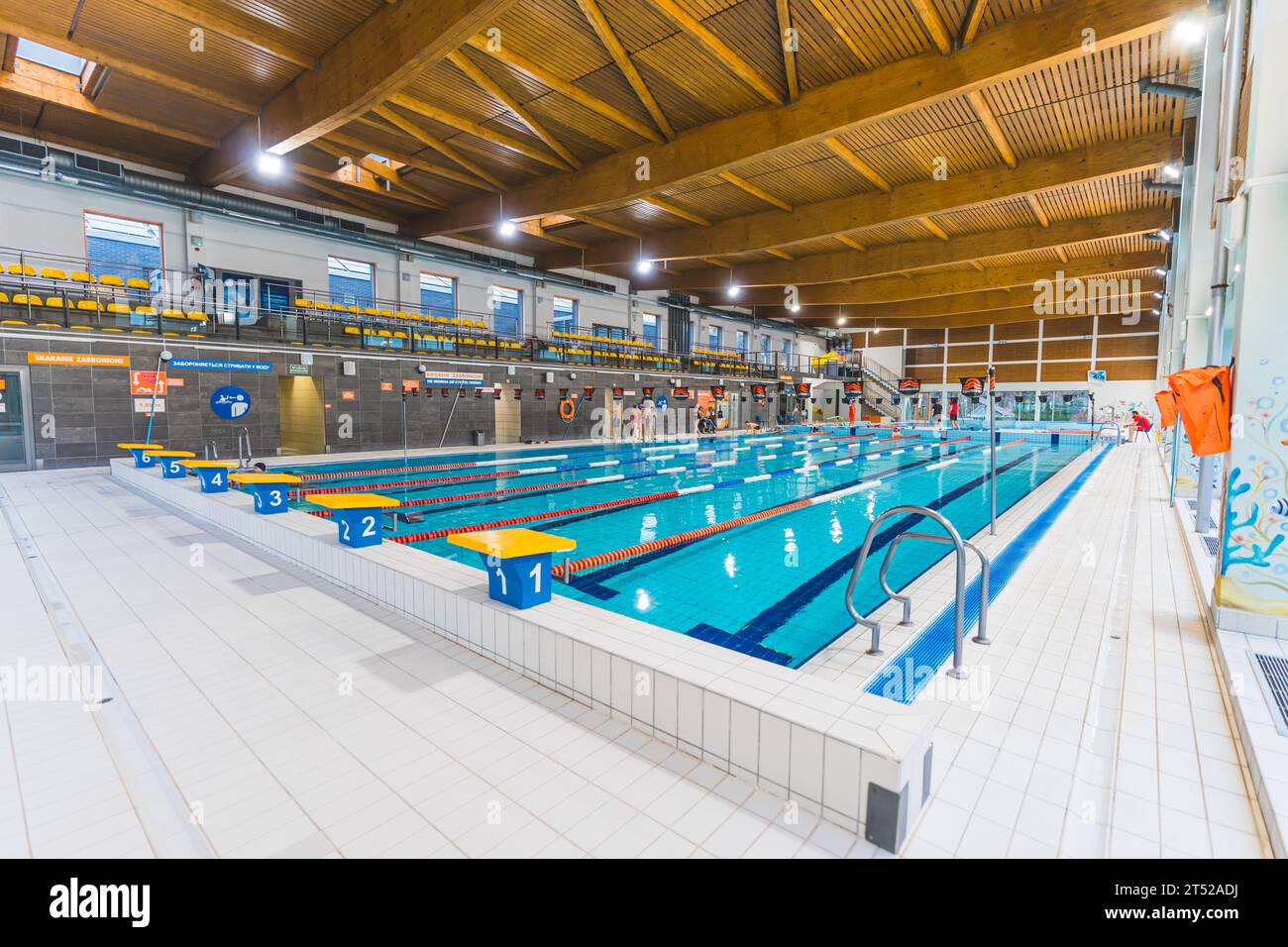 Indoor swimming pool with diving board hi-res stock photography and ...