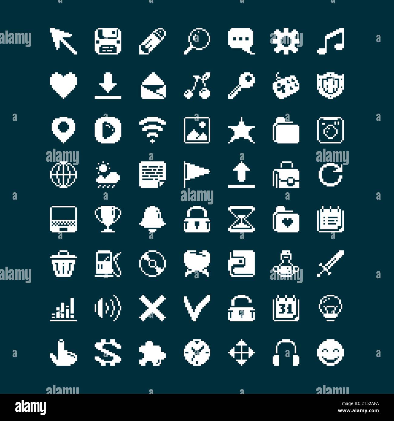 Pixel art 1 bit Stock Vector Images - Alamy