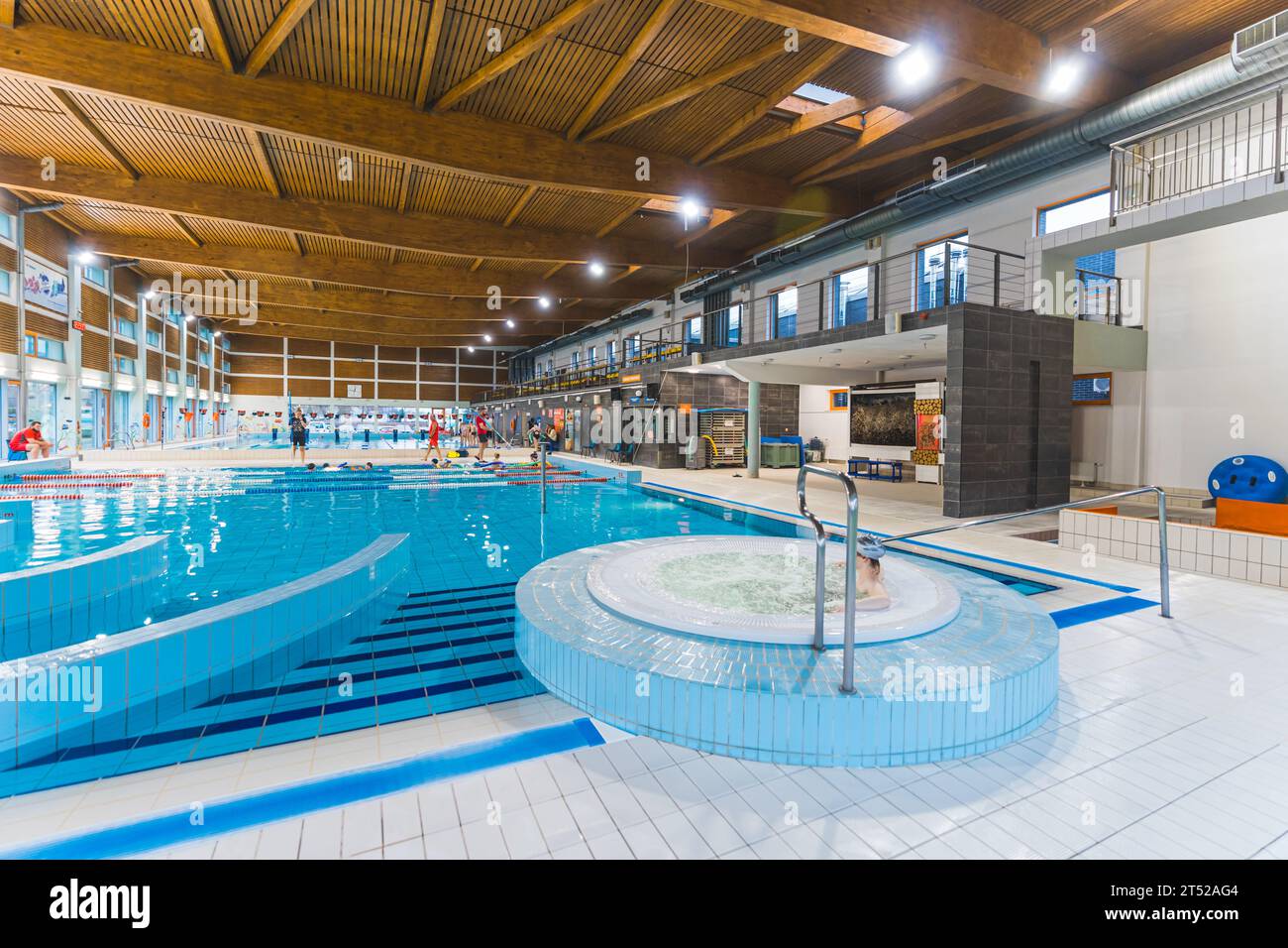 indoor swmming pools with lots of facilities and equipment. High ...