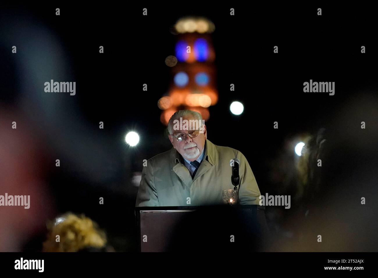Pastor John Robbins speaks to community members gathered, Thursday, Nov ...