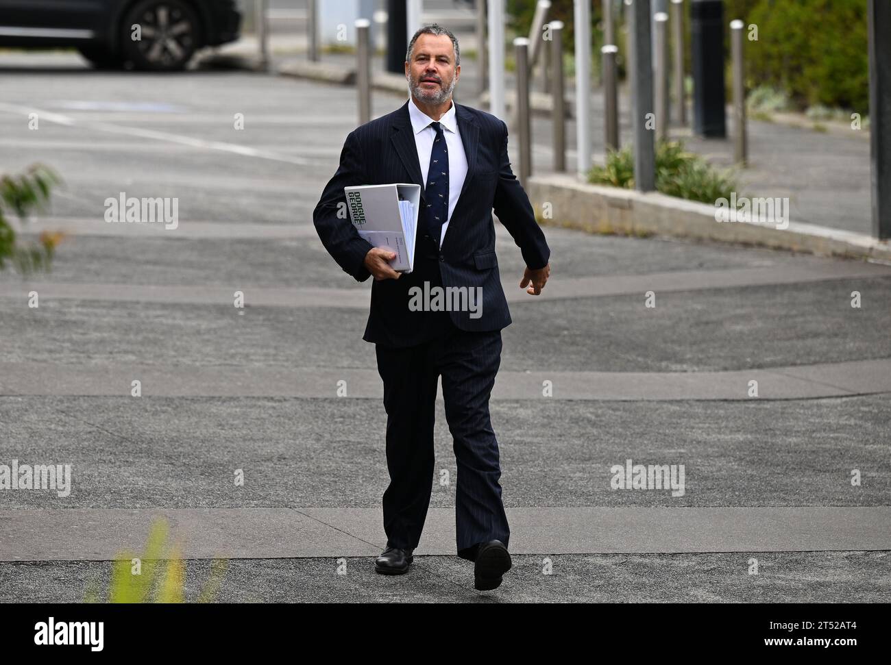 Wonthaggi, Australia. 03rd Nov, 2023. Lawyer Bill Doogue arrives to the ...