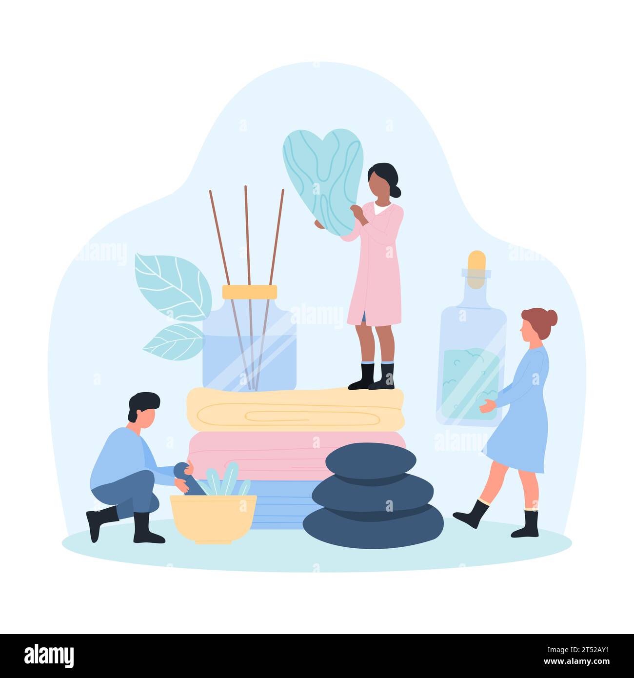 Spa and herbal alternative therapy in clinic vector illustration ...