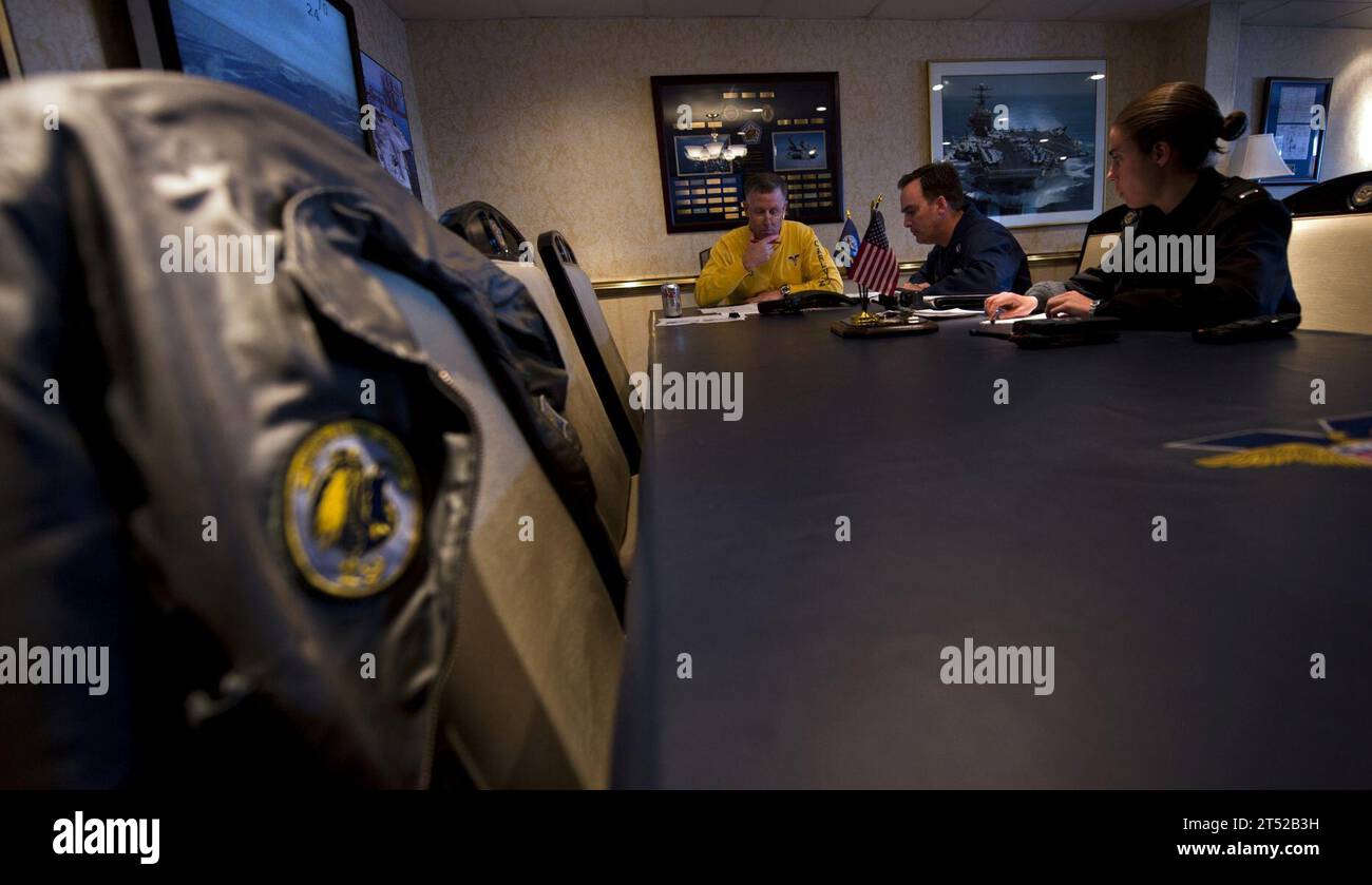 aircraft carrier, commanding officer, inport cabin, interview, Sailors ...