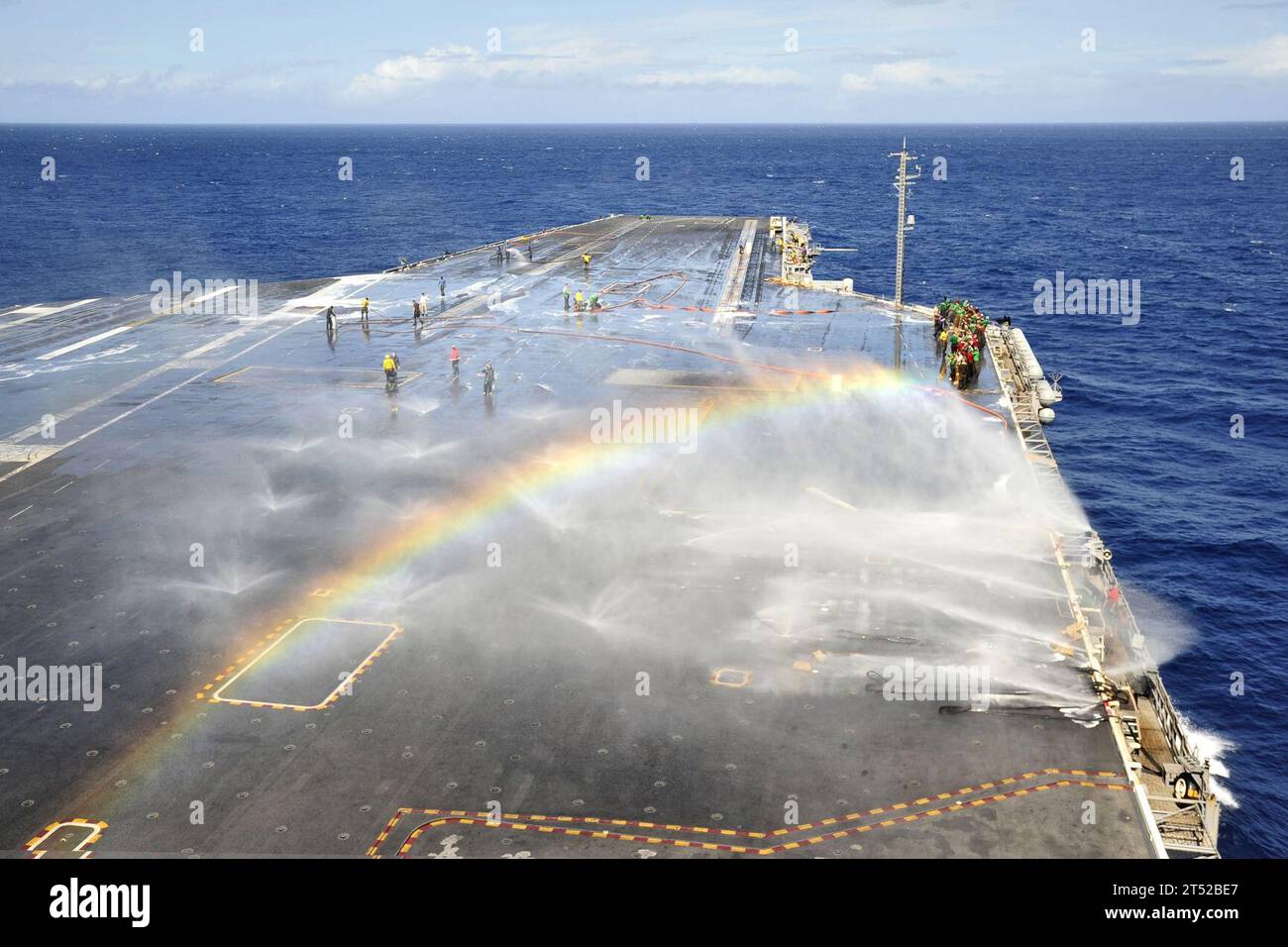 aircraft carrier, CVN 73, flight deck, GW, navy, rainbow, Sailor, U.S ...