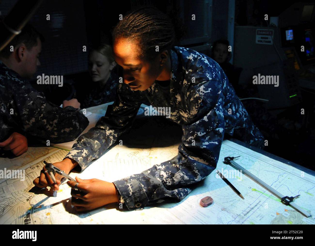 aircraft carrier, divider, navigation, plot, Sailors, U.S. Navy, USS ...