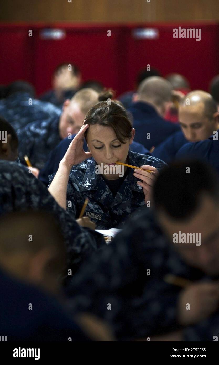 aircraft carrier, E-6 Advancement Exam, Sailors, U.S. Navy, USS Carl ...
