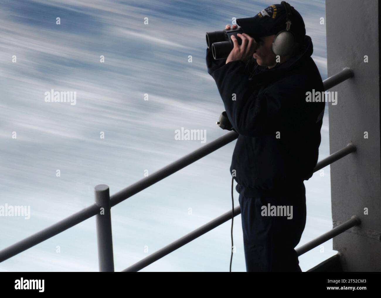 aircraft carrier, fantail, Lookout, navy, people, U.S. Navy, underway ...