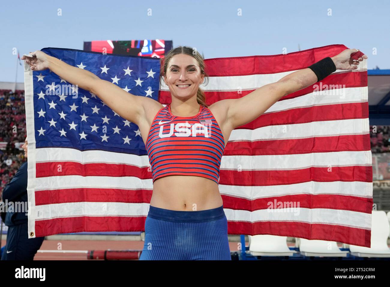 Bridget Williams of the United States celebrates winning the gold medal ...