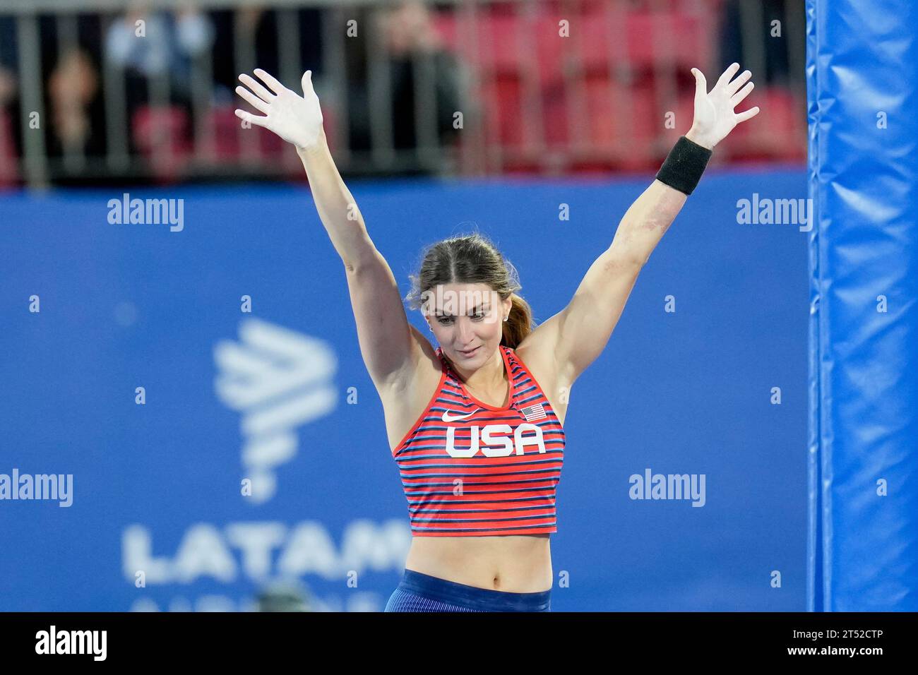 Bridget Williams of the United States celebrates winning the gold medal ...