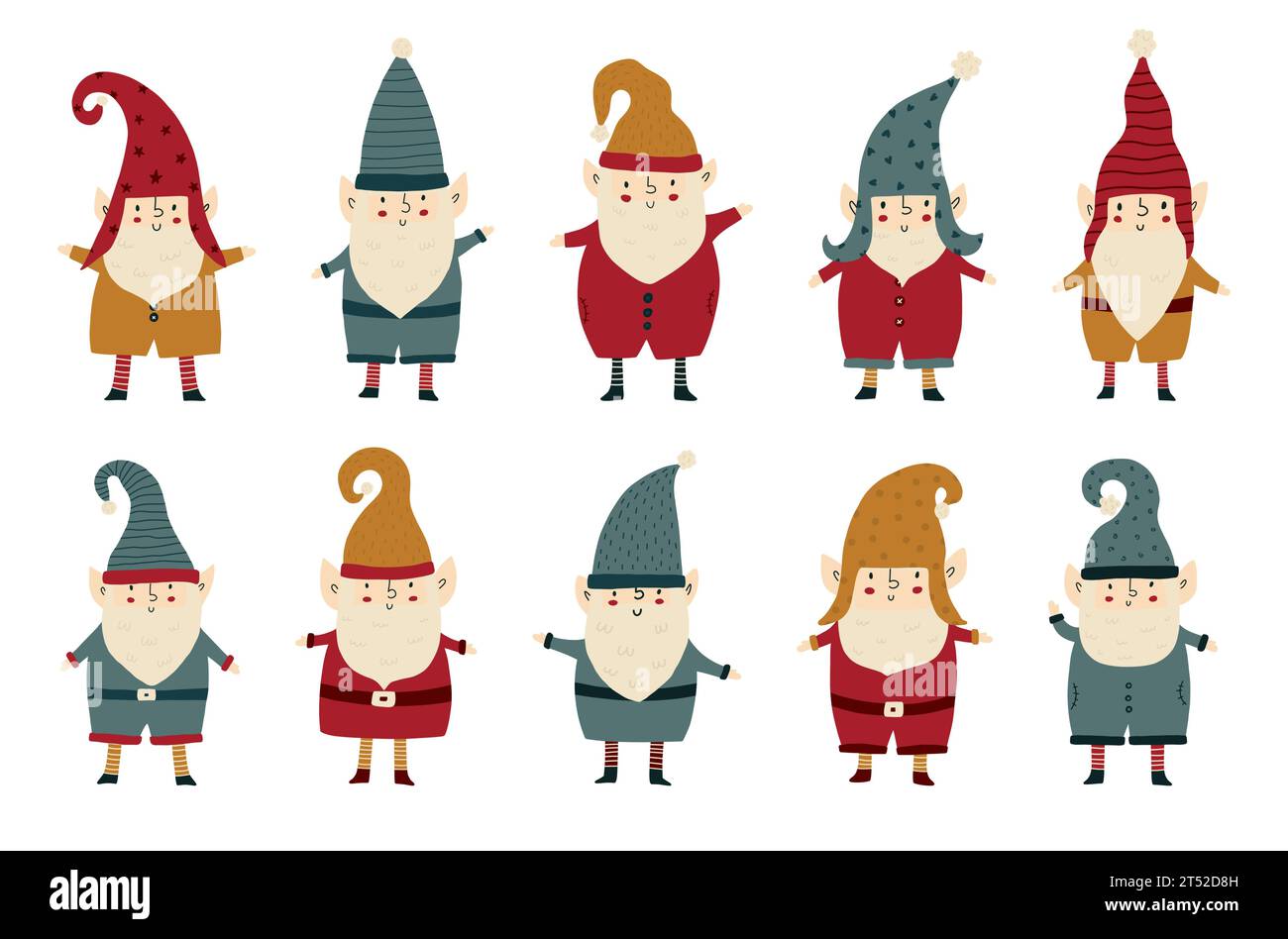 Set cute gnomes in Stock Vector Images - Alamy