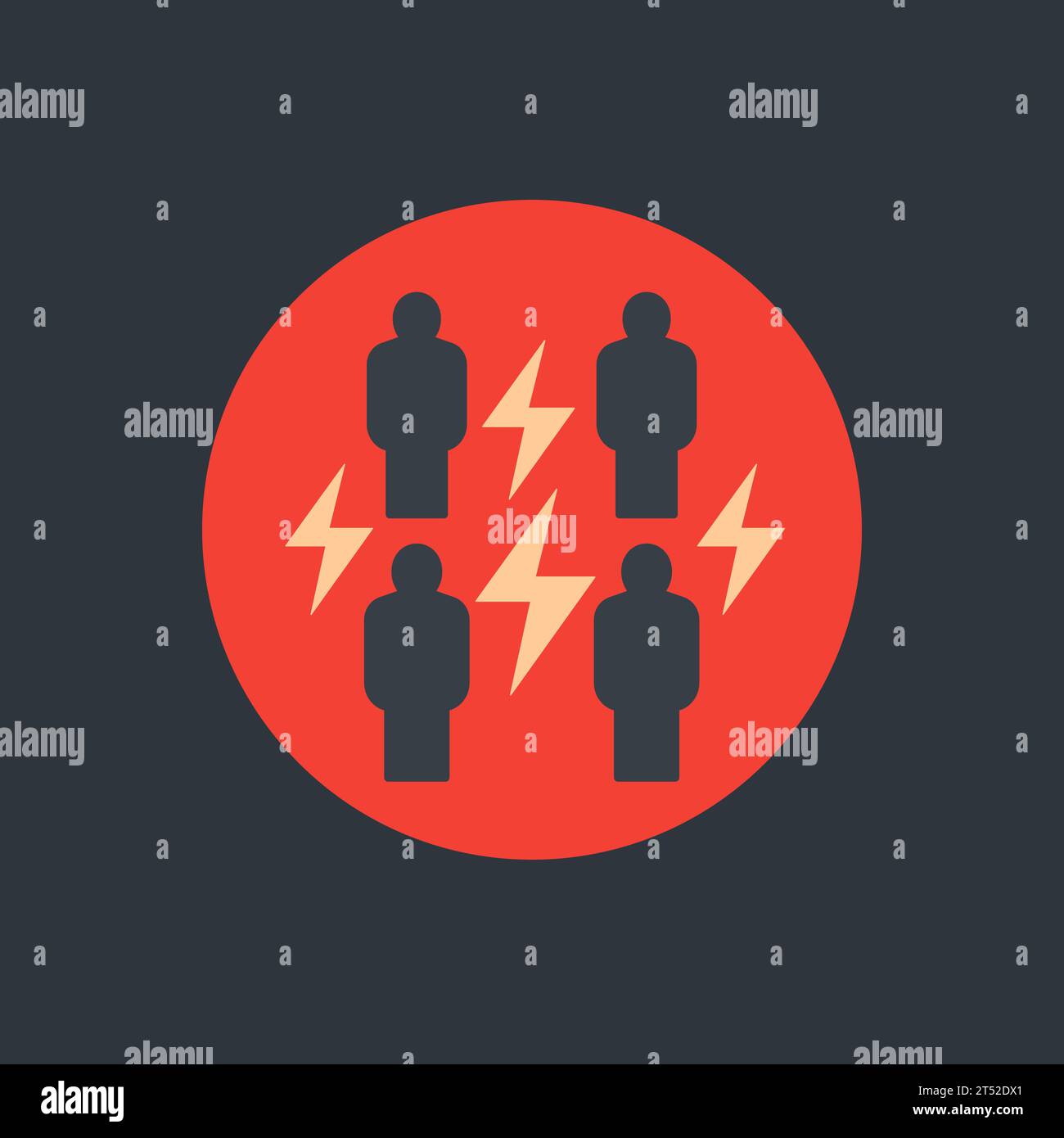 conflict vector icon with people, flat design Stock Vector Image & Art ...