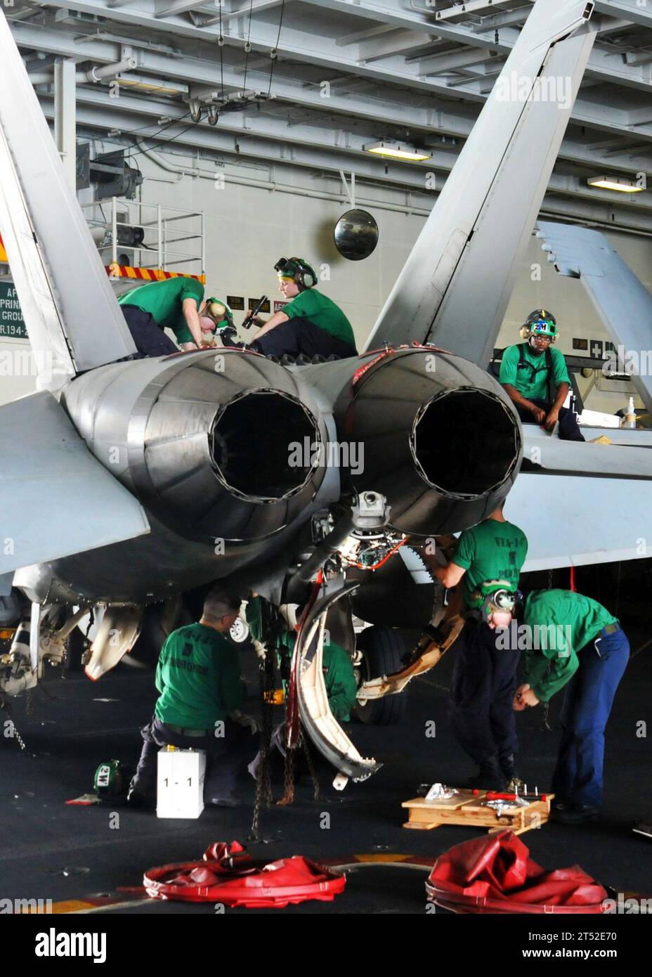 110518GL340-085 ARABIAN GULF (May 18, 2011) Sailors assigned to the Argonauts of Strike Fighter ...