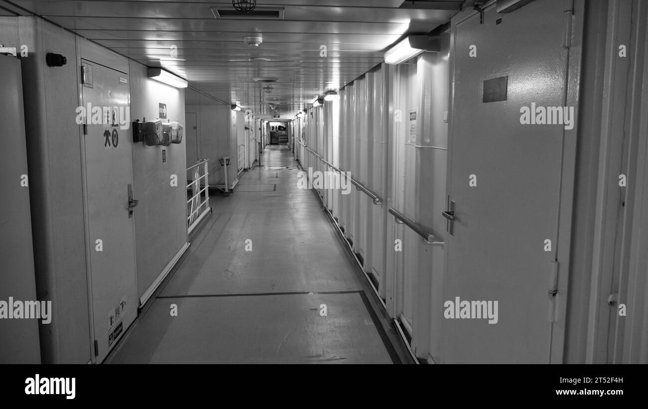 corridor of ship. empty corridor way. corridor passageway. photo of ...