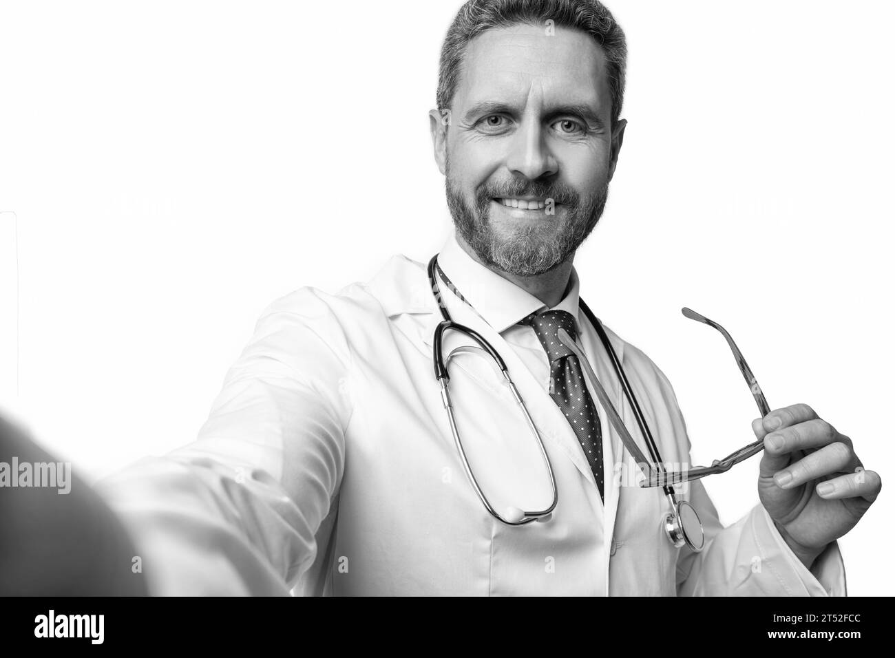 medical man do selfie on background. photo of medical man doctor ...