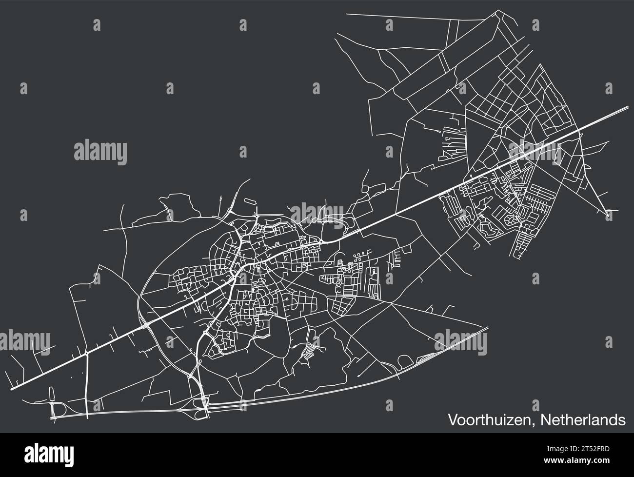 Street roads map of VOORTHUIZEN, NETHERLANDS Stock Vector Image & Art ...