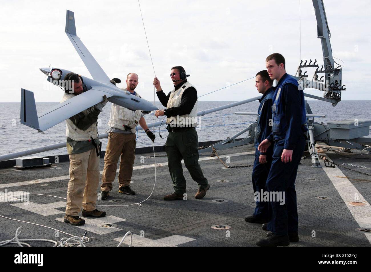 110226RC734-103 PACIFIC OCEAN (Feb. 26, 2011) Members of the Scan Eagle ...