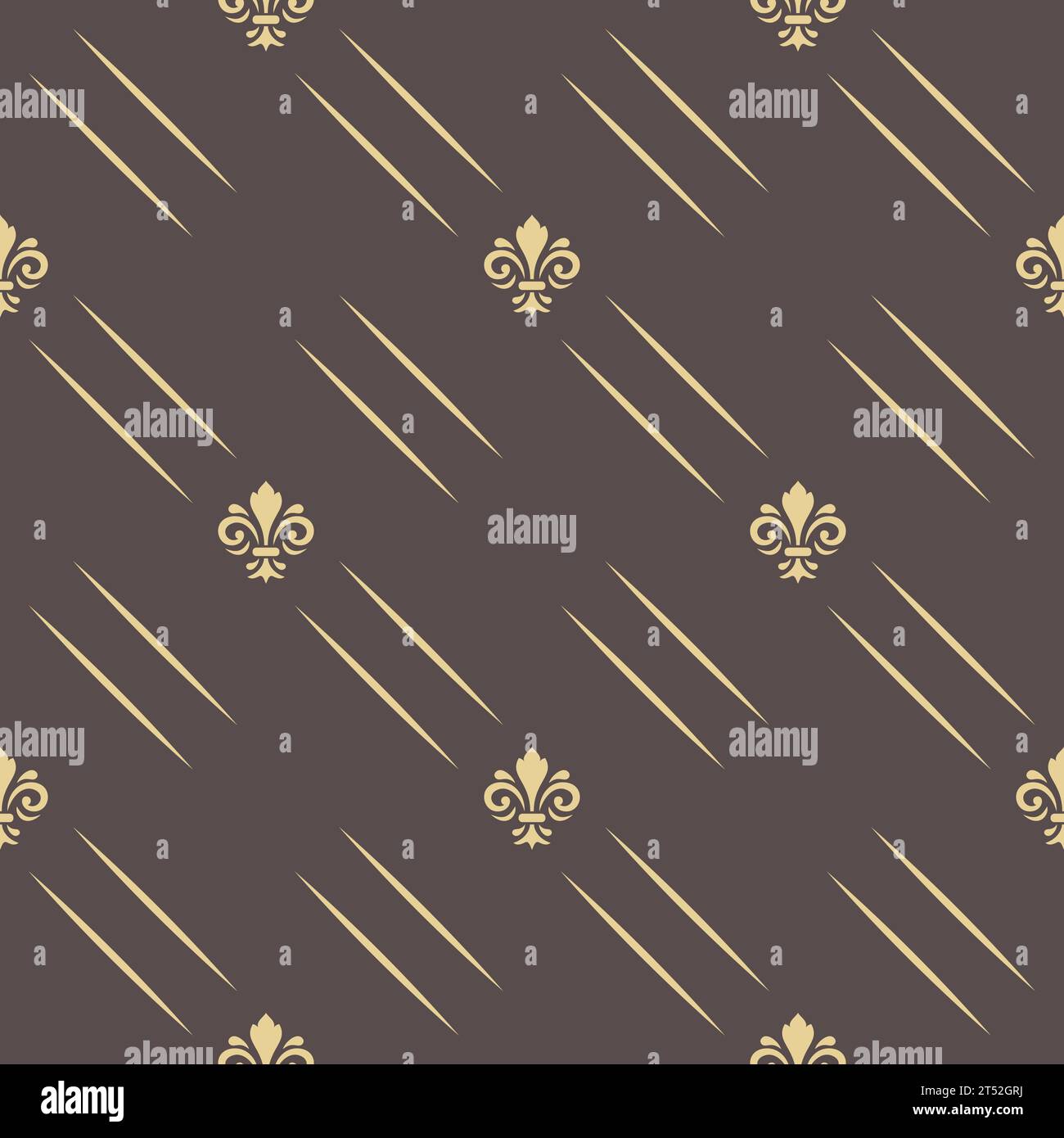 Seamless vector pattern. Modern geometric ornament with royal lilies ...