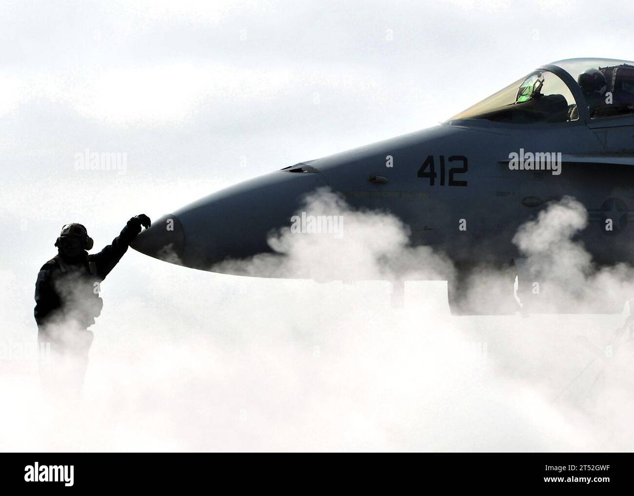 aircraft, catapult, flight deck, flt deck, people, steam Stock Photo ...
