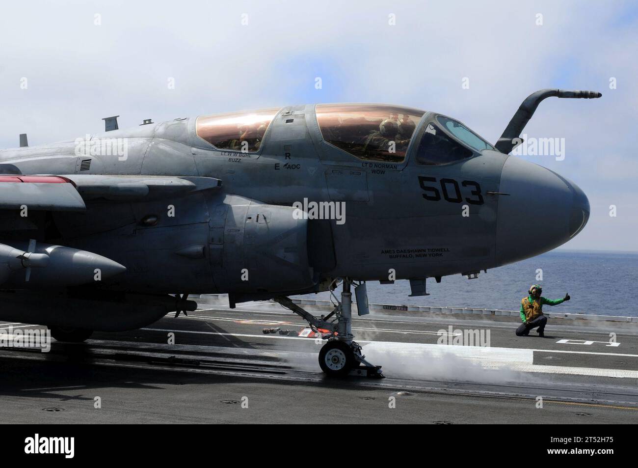 110907SB672-186 PACIFIC OCEAN (Sept. 7, 2011) An EA-6B Prowler assigned ...