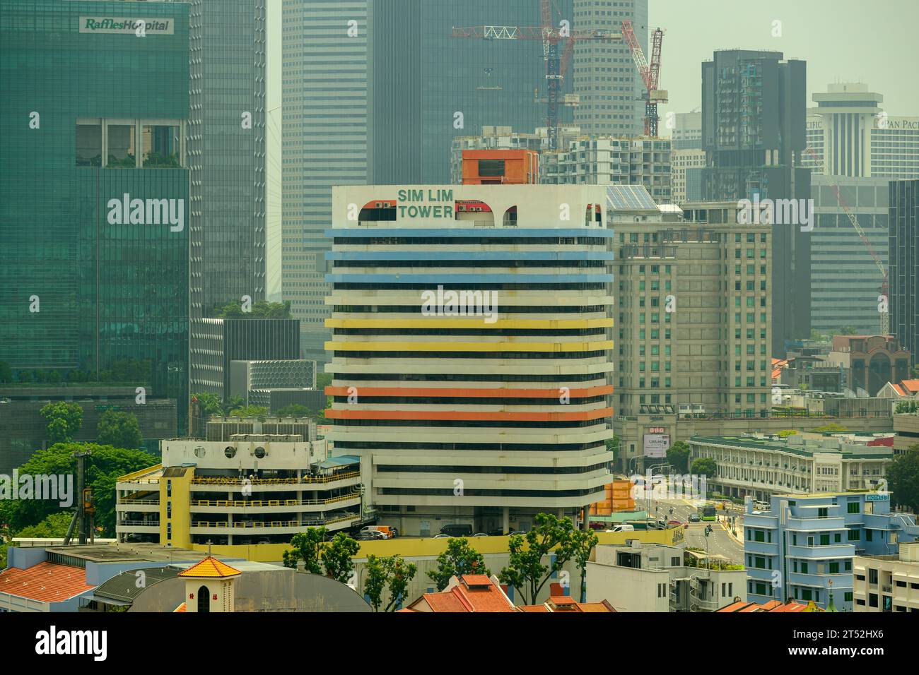 A view of the Sim Lim Tower electronics mall from distance, Singapore ...