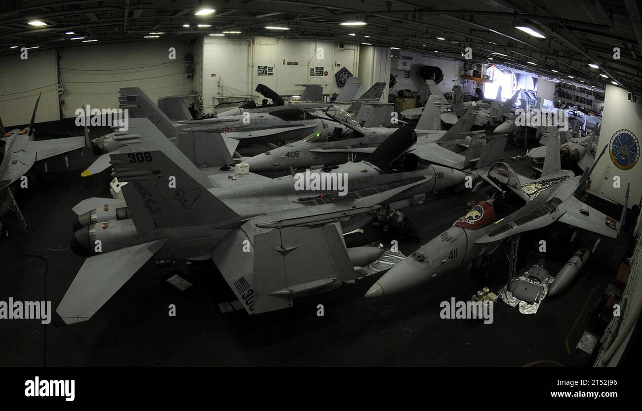 1001054236E-028 ATLANTIC OCEAN (Jan. 5, 2010) Aircraft handlers fit ...