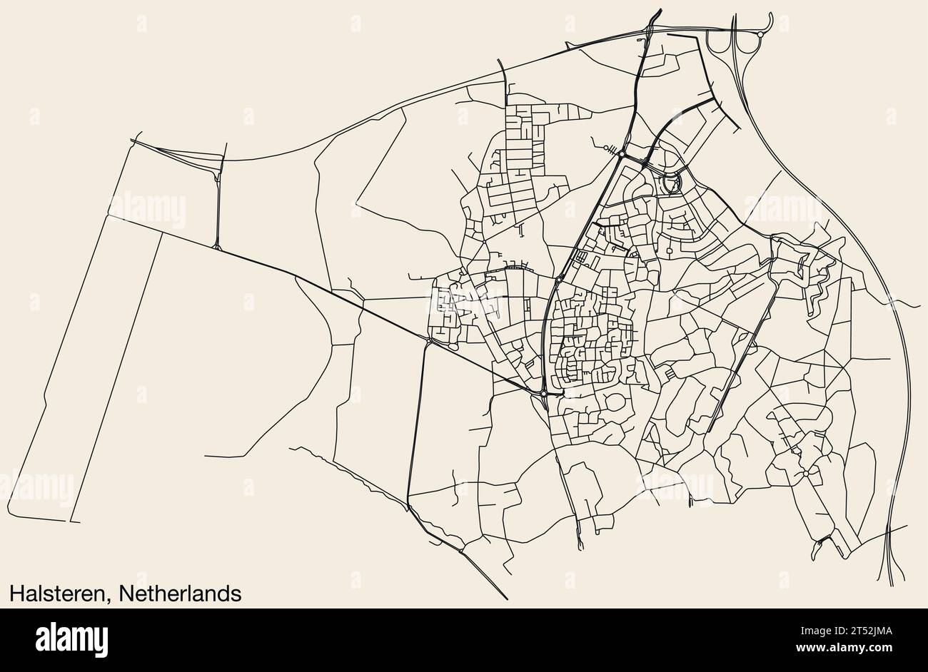 Street roads map of HALSTEREN, NETHERLANDS Stock Vector Image & Art - Alamy