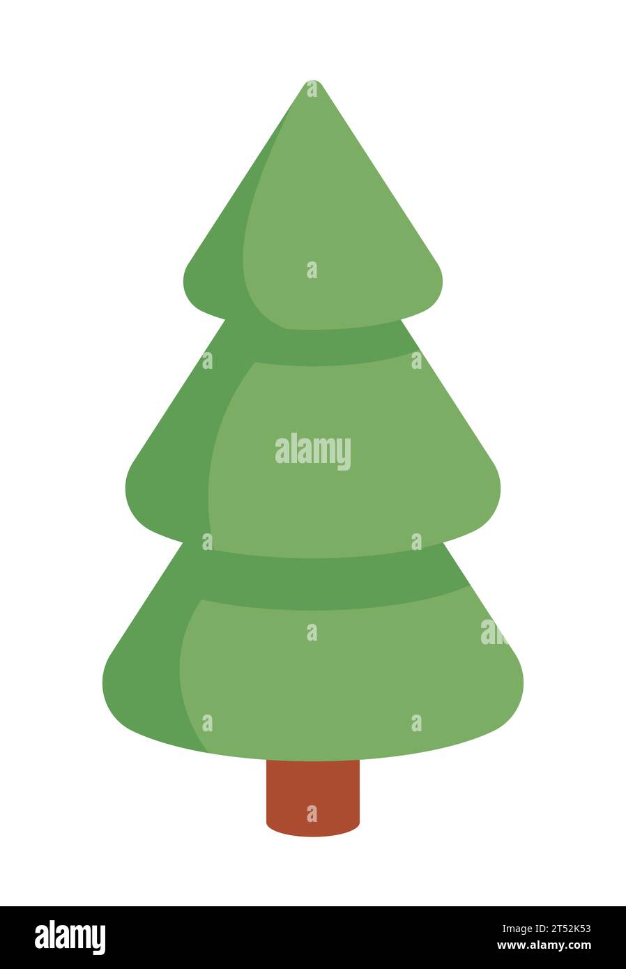 Conifer fir tree 2D cartoon object Stock Vector Image & Art - Alamy