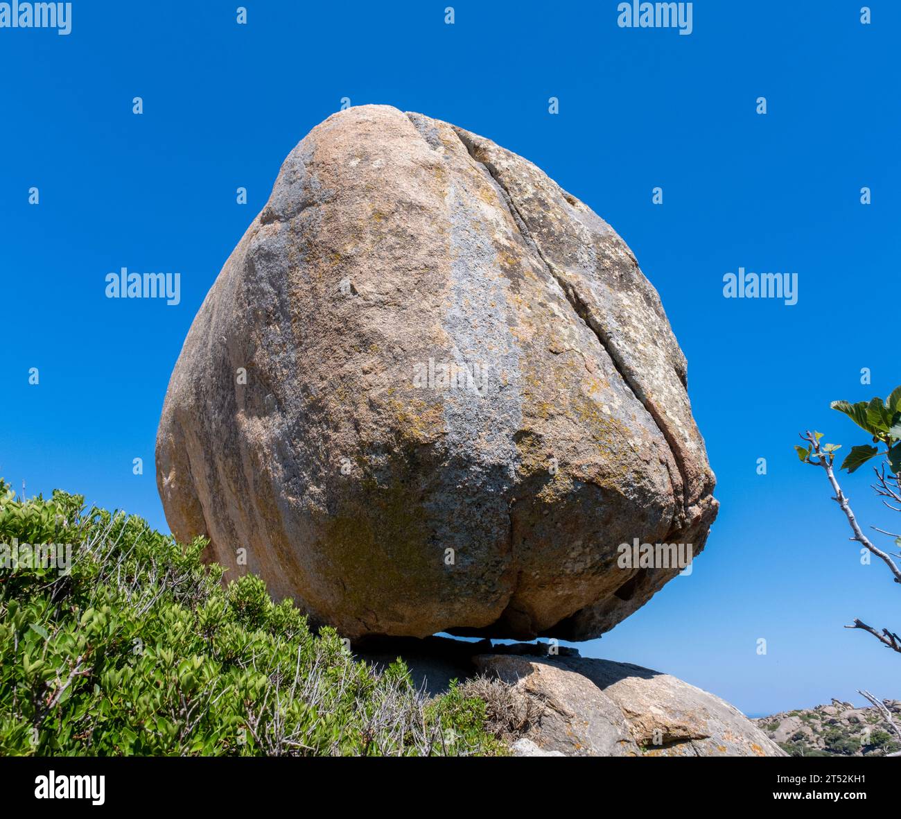 Large, round boulders scattered throughout the terrain of Volax in ...