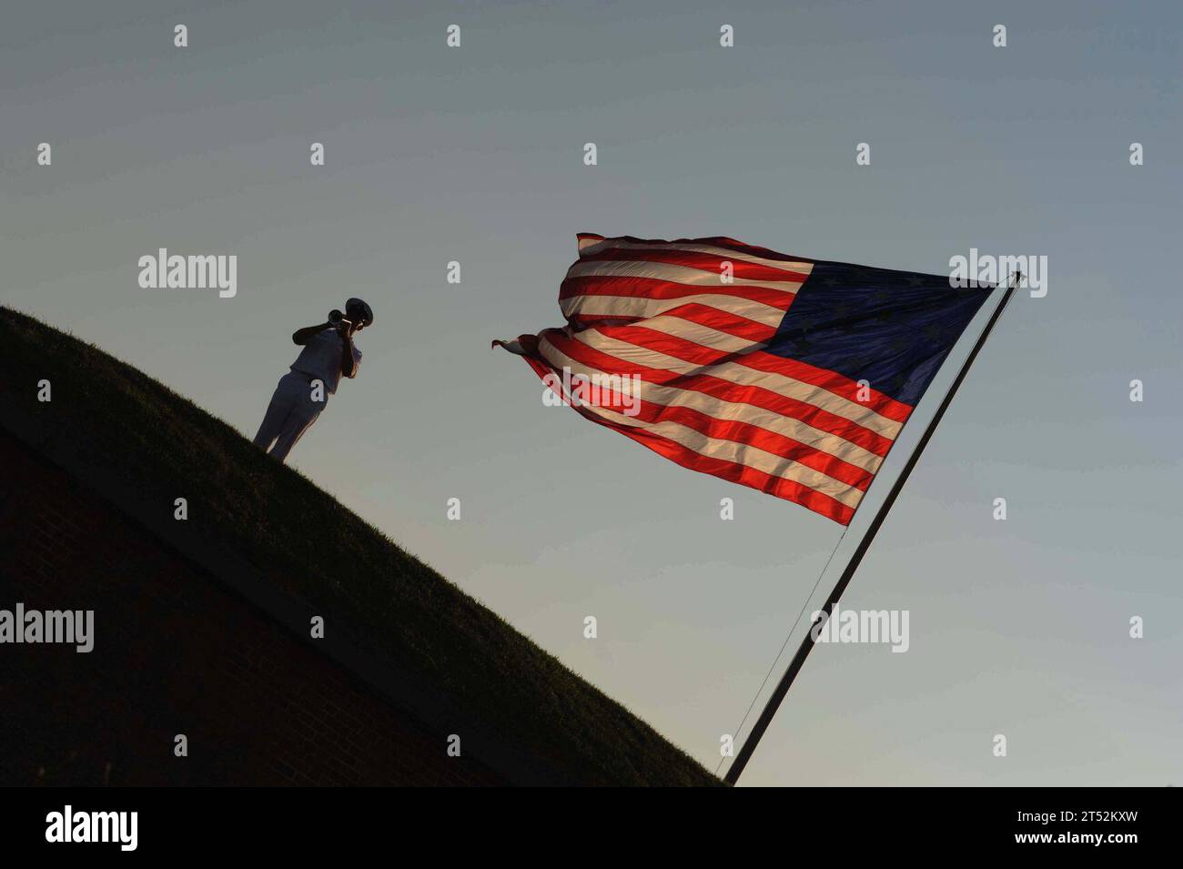 American flag, band, ceremony, Flag, people, SILHOUETTE Stock Photo - Alamy