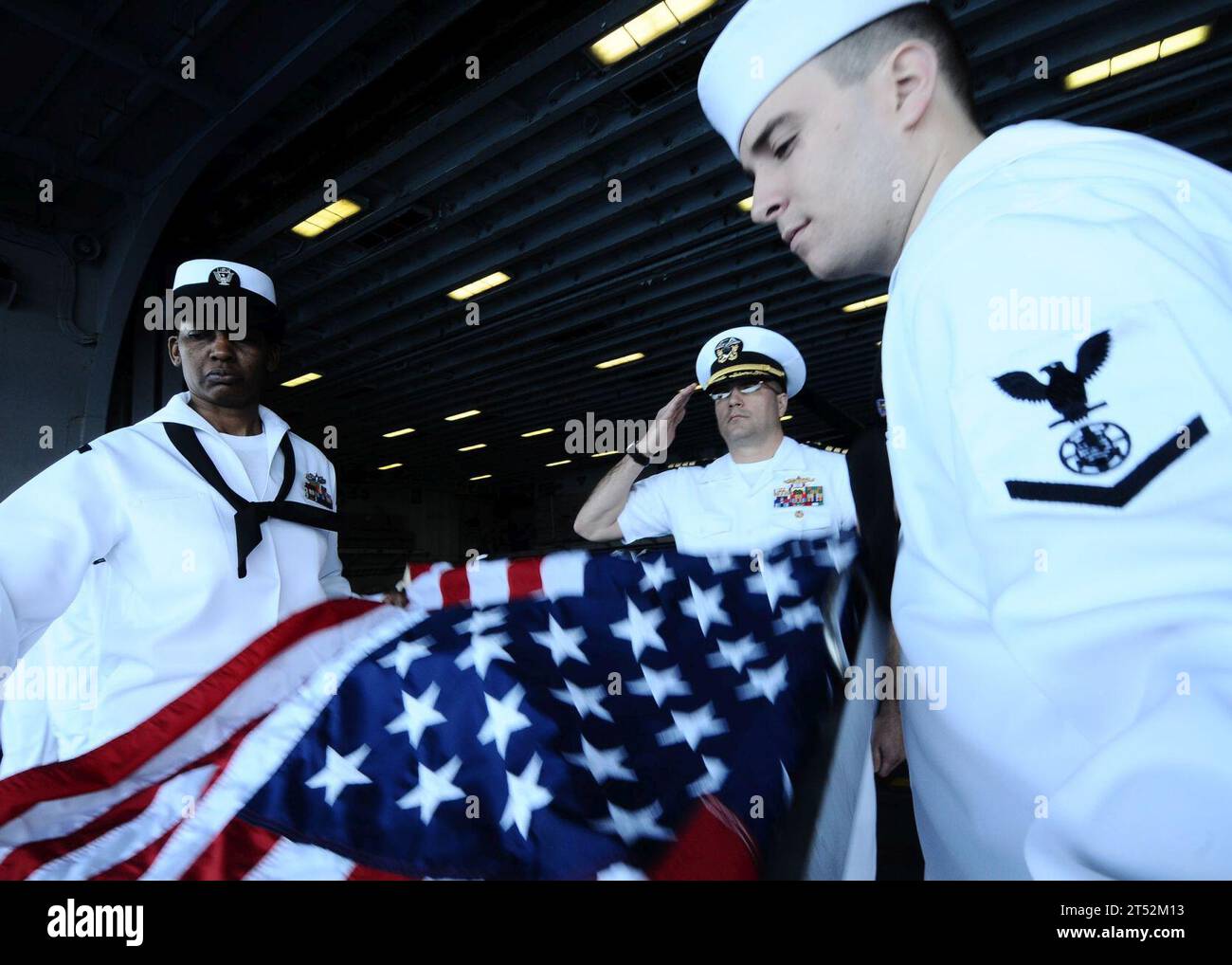 American flag, burial at sea, Meditteranean Sea, Sailors, U.S. navy ...