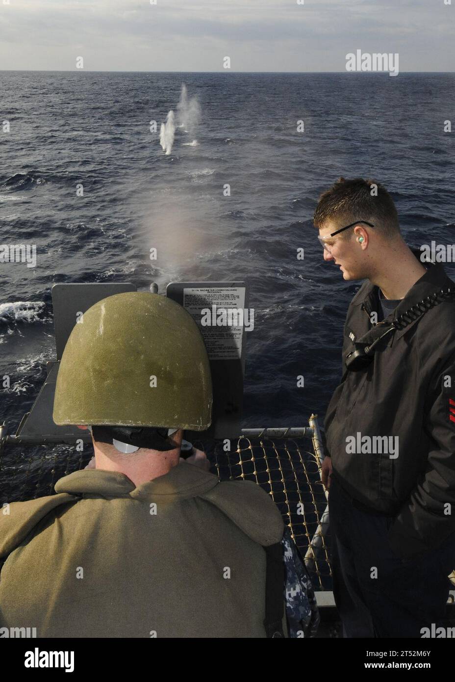 ammunition, amphibious command ship, M2HB .50-caliber machine gun ...