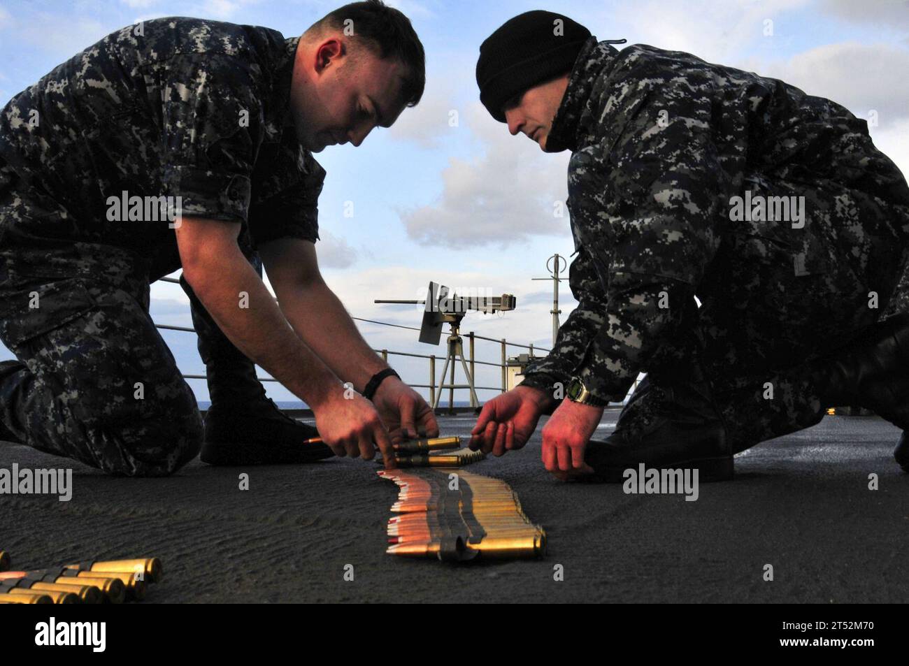 ammunition, amphibious command ship, M2HB .50-caliber machine gun ...