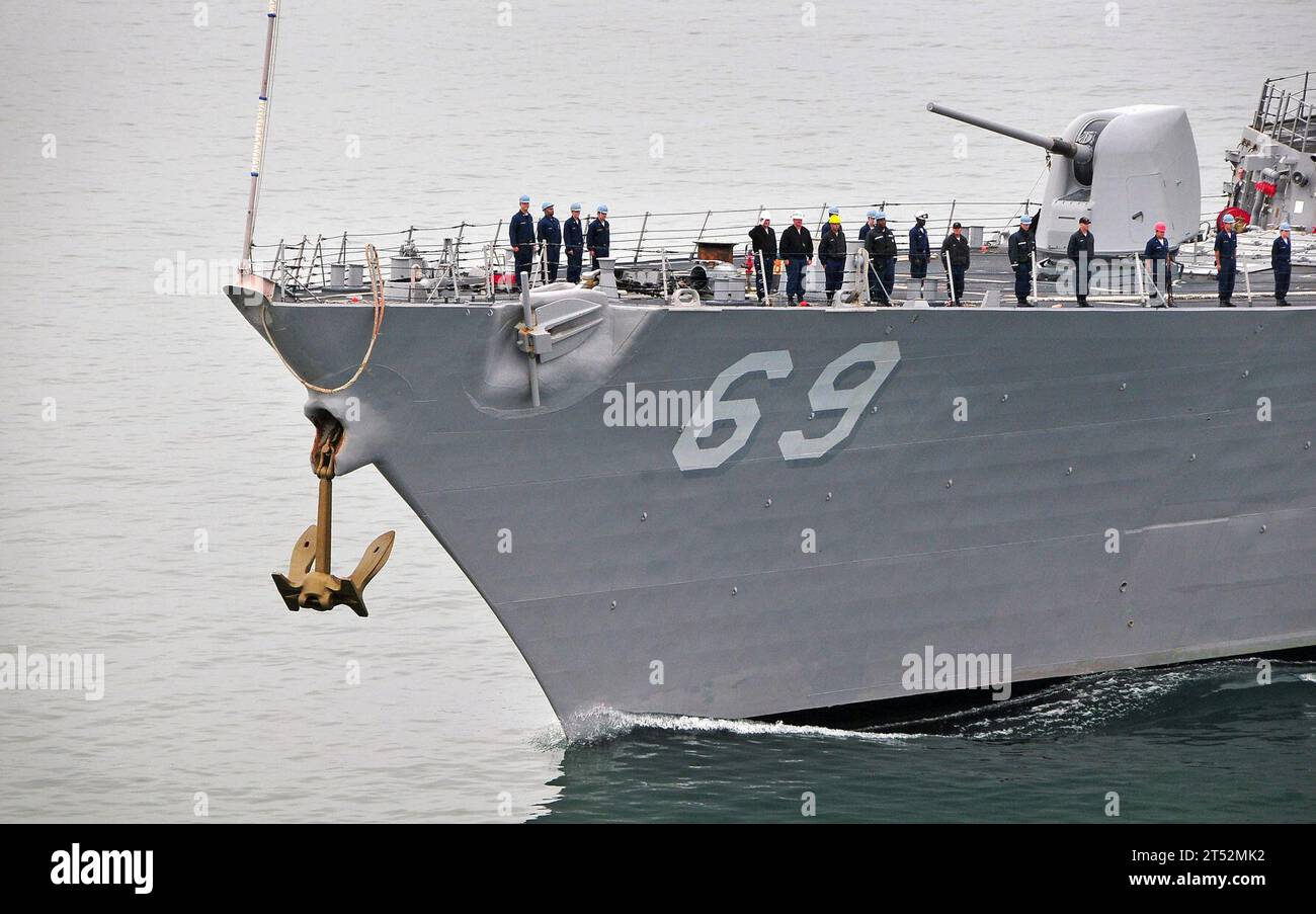 0808014774B-085 SAN DIEGO (Aug. 1, 2008) Sailors aboard the guided ...