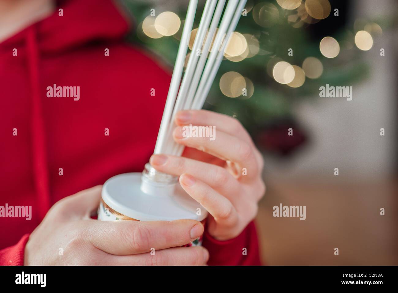 Fragrance diffusers with the scents of Christmas.incense sticks in a ...