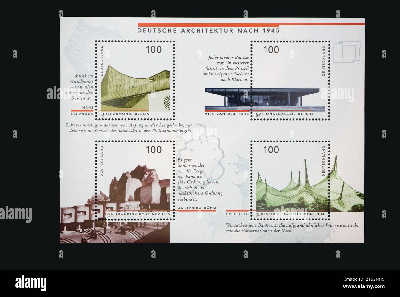 Germany postage stamps issue mini sheet, celebrating German ...
